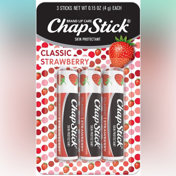 Chapstick | Makeup | Classic Strawberry Chapstick Three Pack | Poshmark